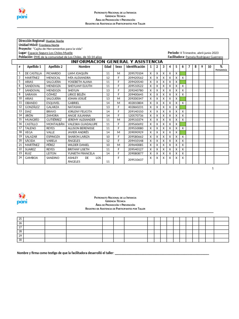 Lista Asistencia Compilado | PDF