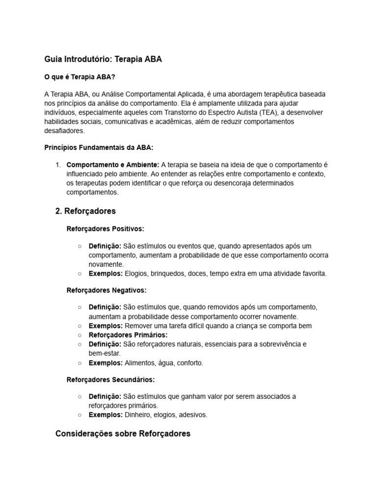 Guia Introdutório - Terapia ABA | PDF