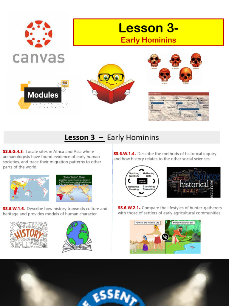 Lesson 3 - Early Hominins-1 | PDF