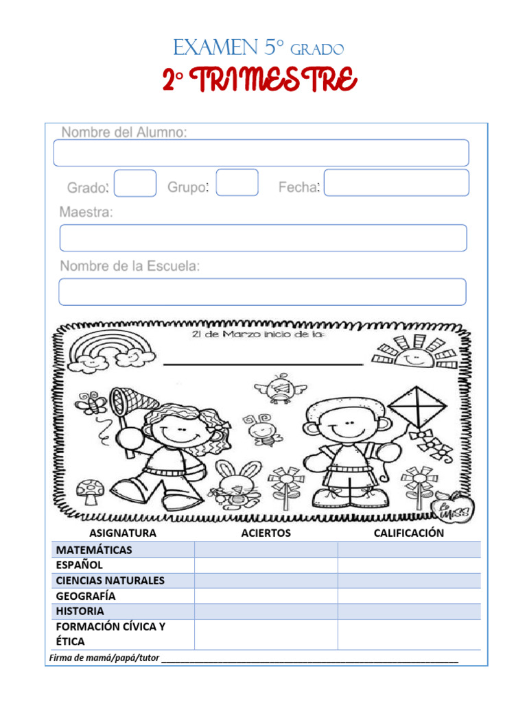 5° A - Examen Requiere Apoyo | PDF