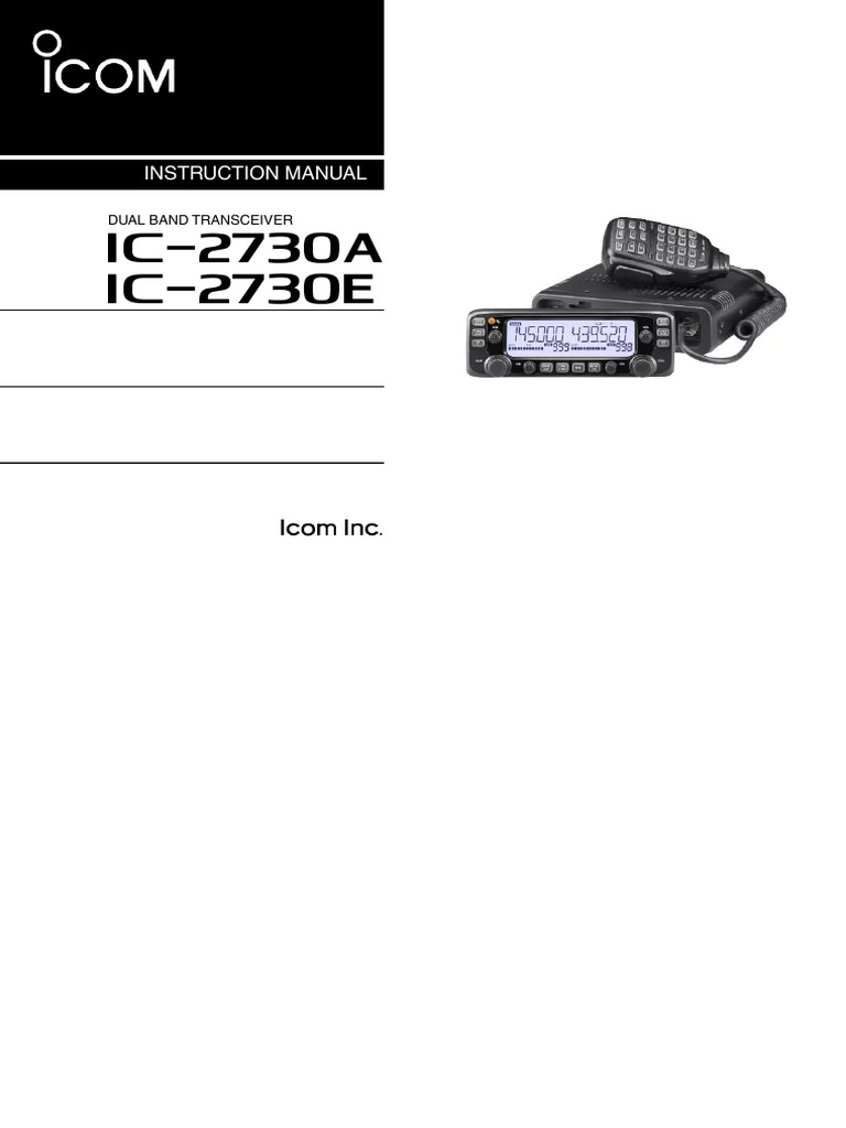 Инструкция Icom Ic-2730a - 05 (96 Страницы) | PDF