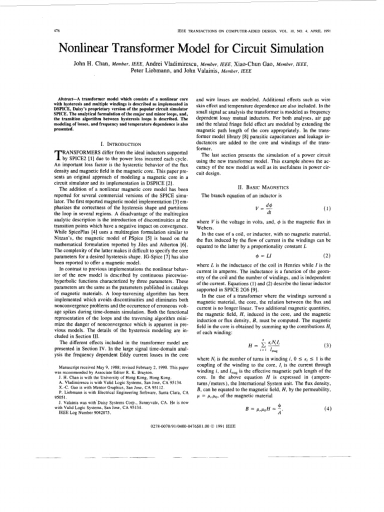 Nonlinear Transformer Model for Circuit Simulation | PDF