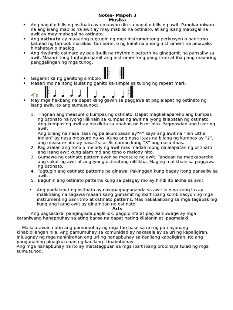 Notes MAPEH-GRADE 3 | PDF