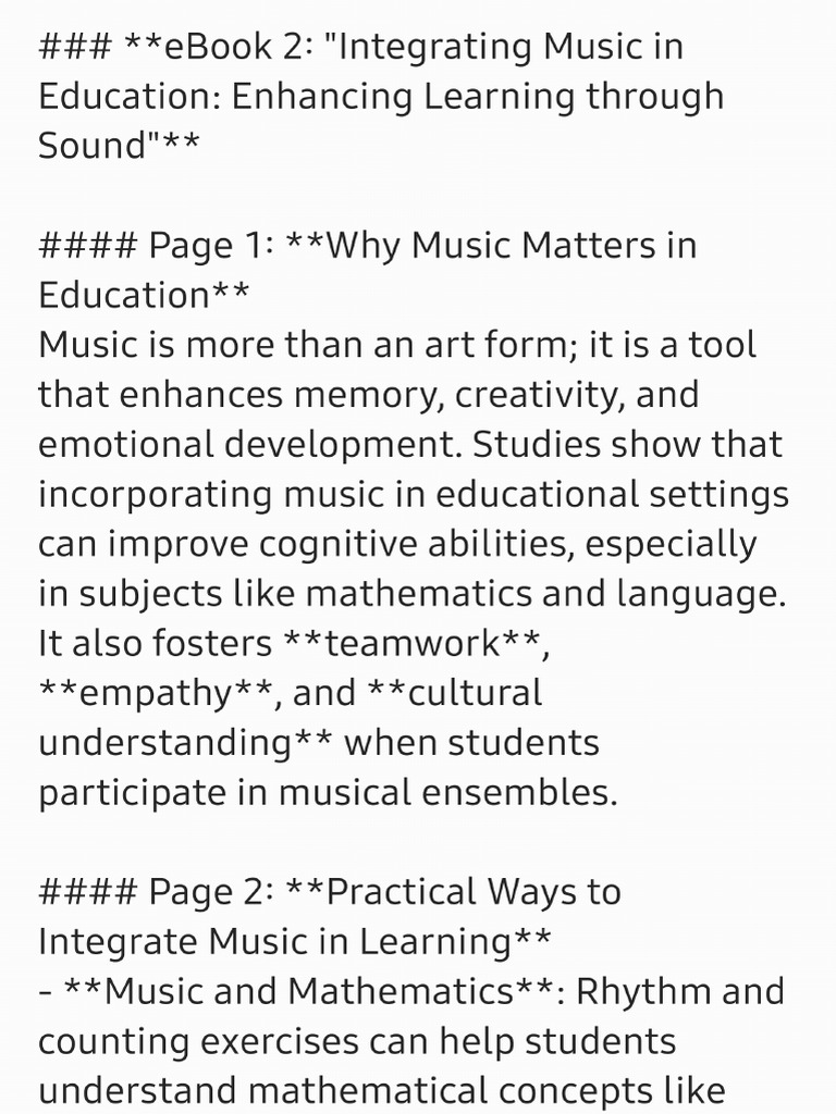 Integrating Music in Education | PDF
