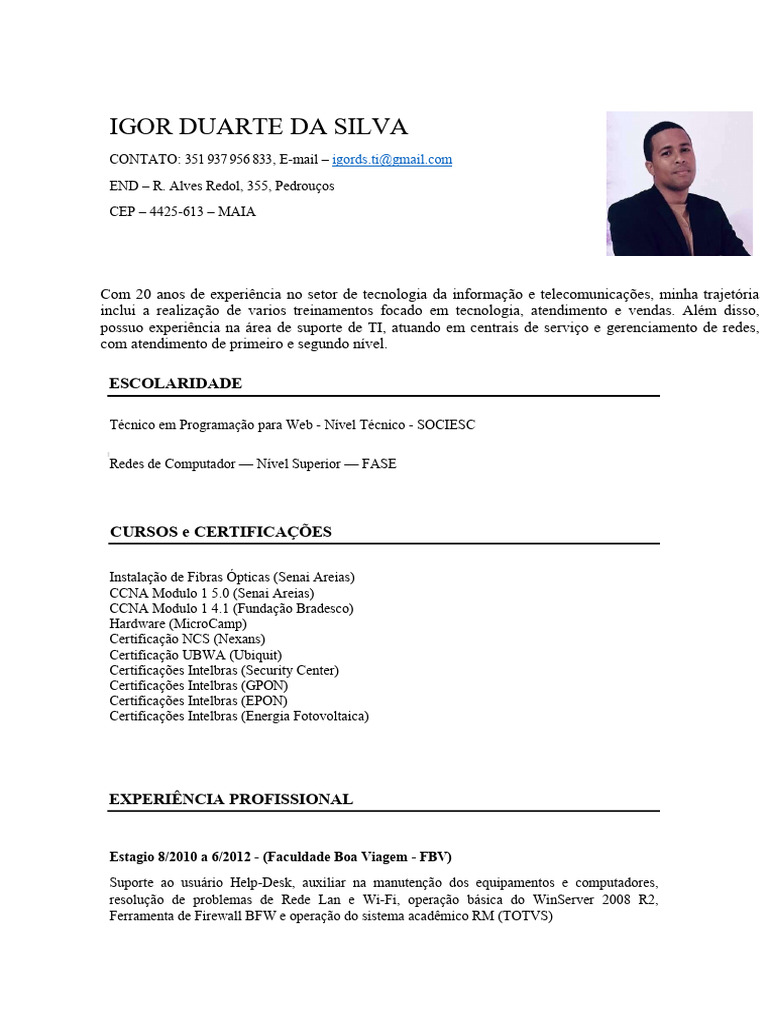 Cv - Igor Duarte 2024 | PDF