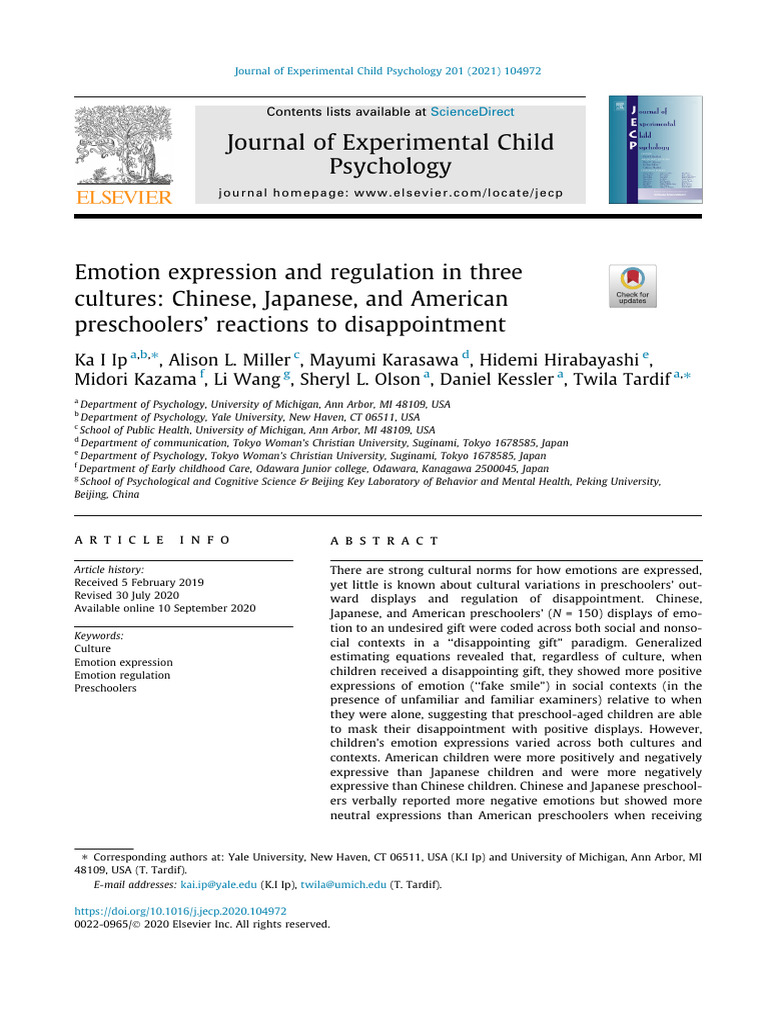 10 - Ip Tardif 2021, JECP Emotion Expression and Regulation in 3 ...