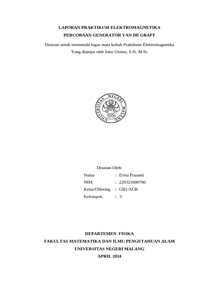 LAPORAN Generator Van de Graff | PDF