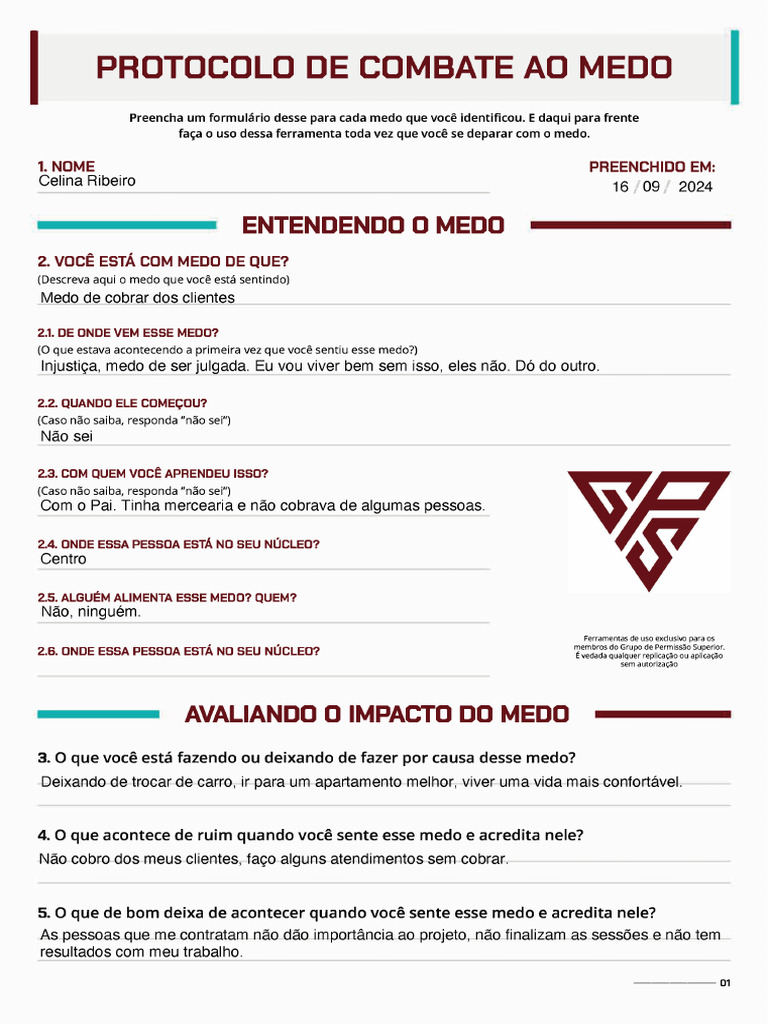 Protocolo de Medo Celina | PDF