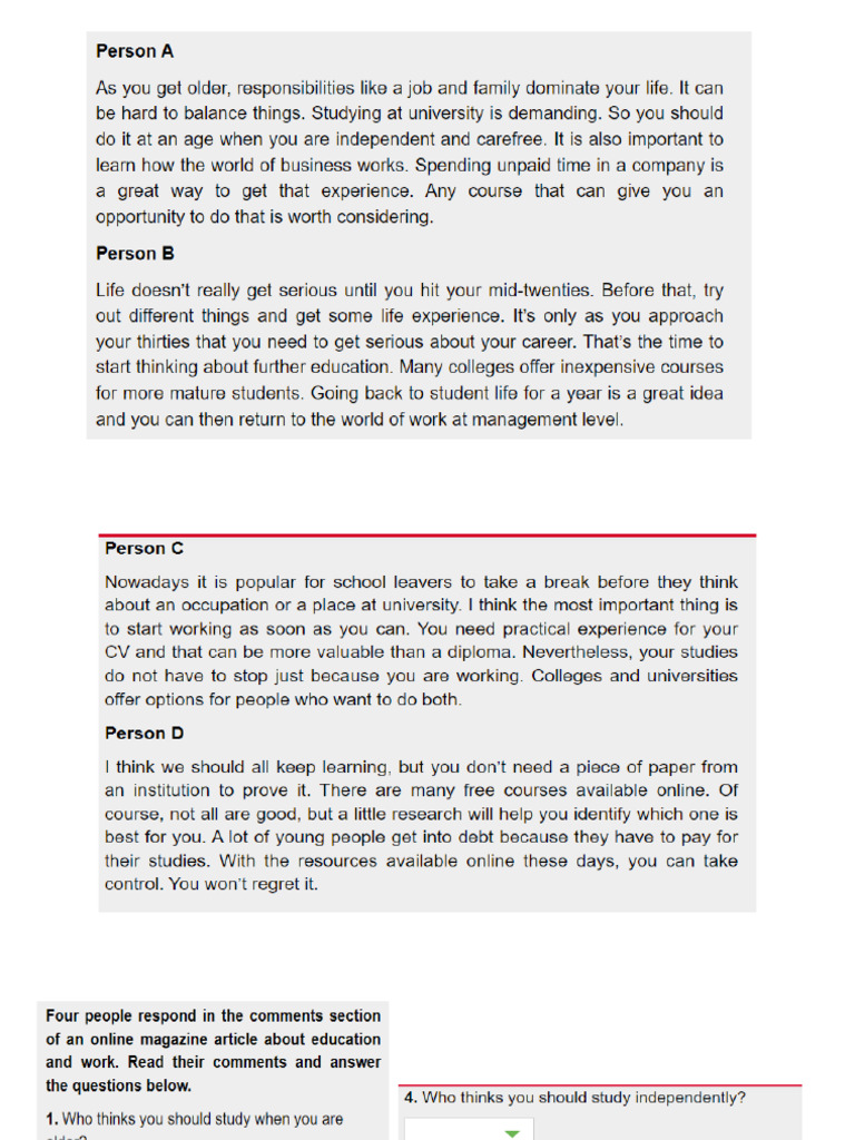 Reading Part 3 | PDF