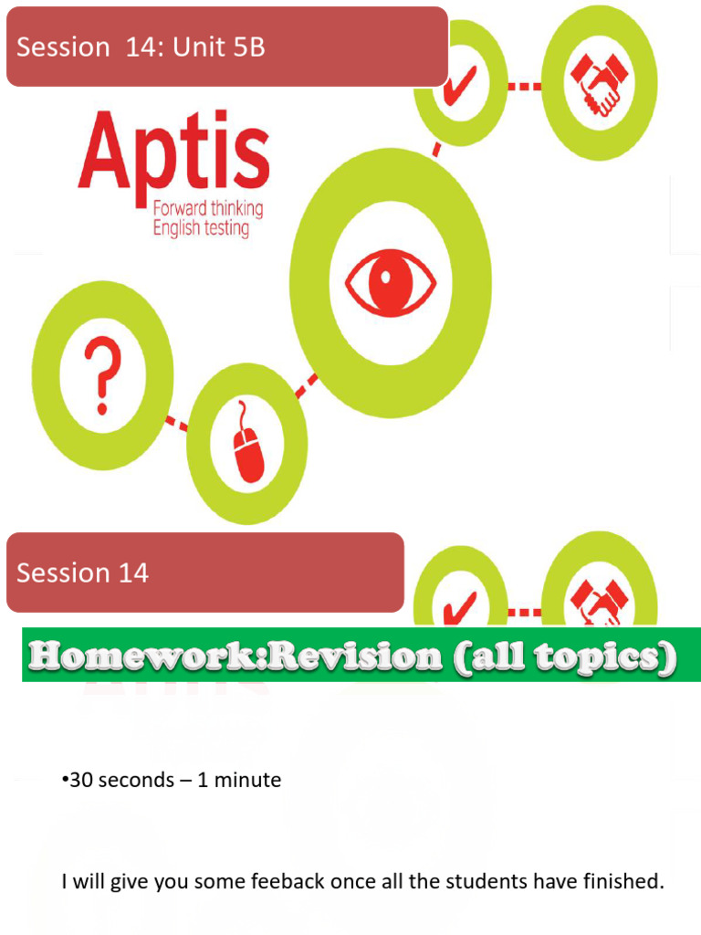 Aptis Sesión 14 Unidad 5B | PDF