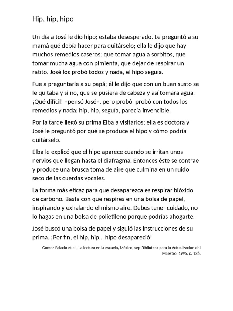 Lectura Hip Hip Hipo | PDF