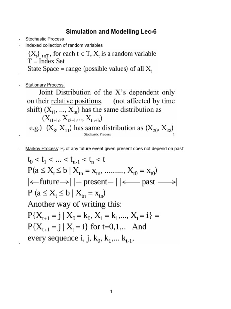 Simulation and Modelling Lec-6 Summary | PDF