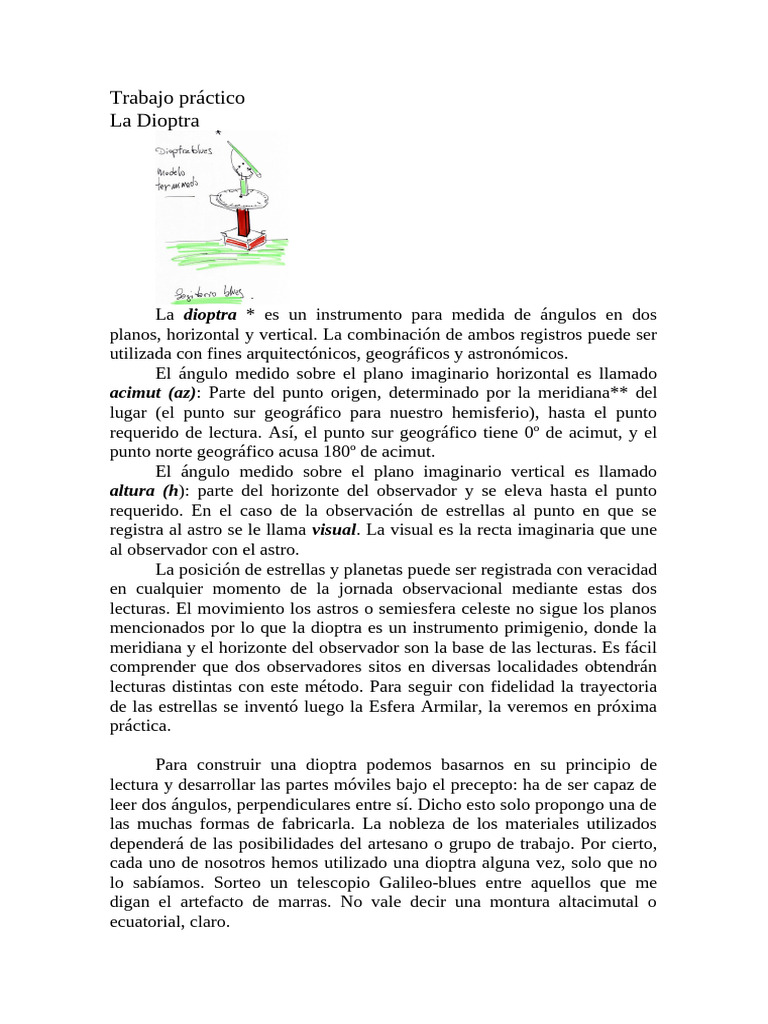 TPB La Dioptra | PDF | Azimut | Ciencia y matemáticas