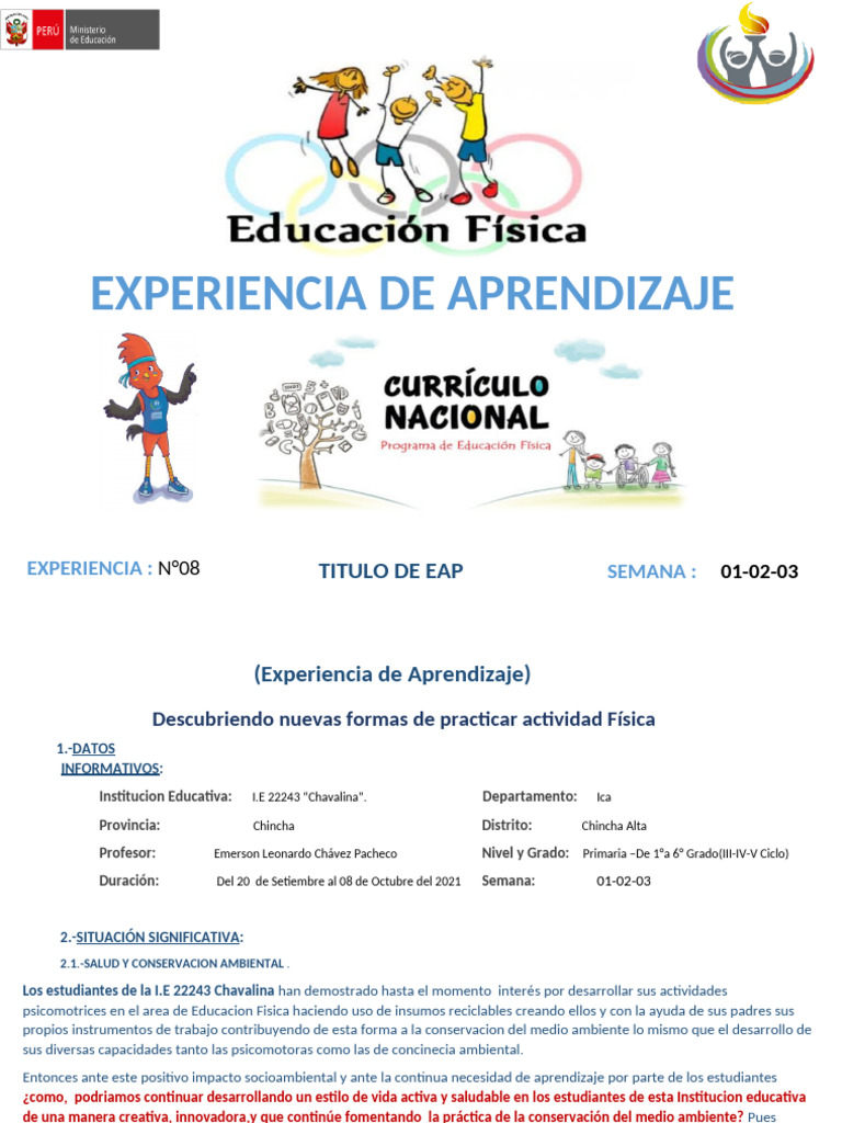 Experiencia de Aprendizaje N°08 Setiembre 2021 | PDF
