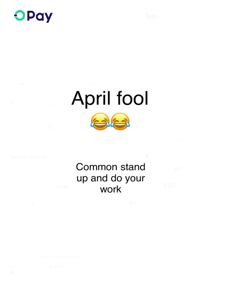 April Fool: Common Stand Up and Do Your Work | PDF