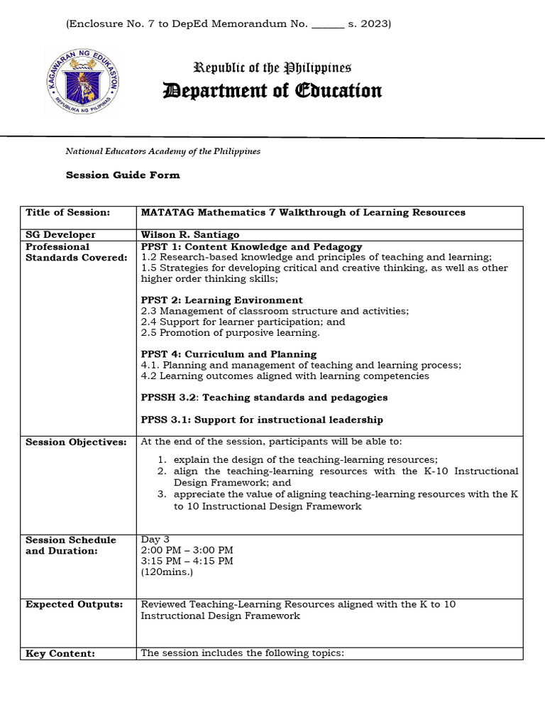 Final - Mathematics 7 - SG - 7B - Wilson R. Santiago | PDF