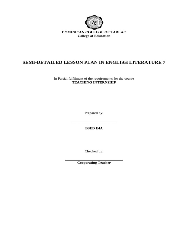 Modified Semi Detailed LESSON PLAN | PDF