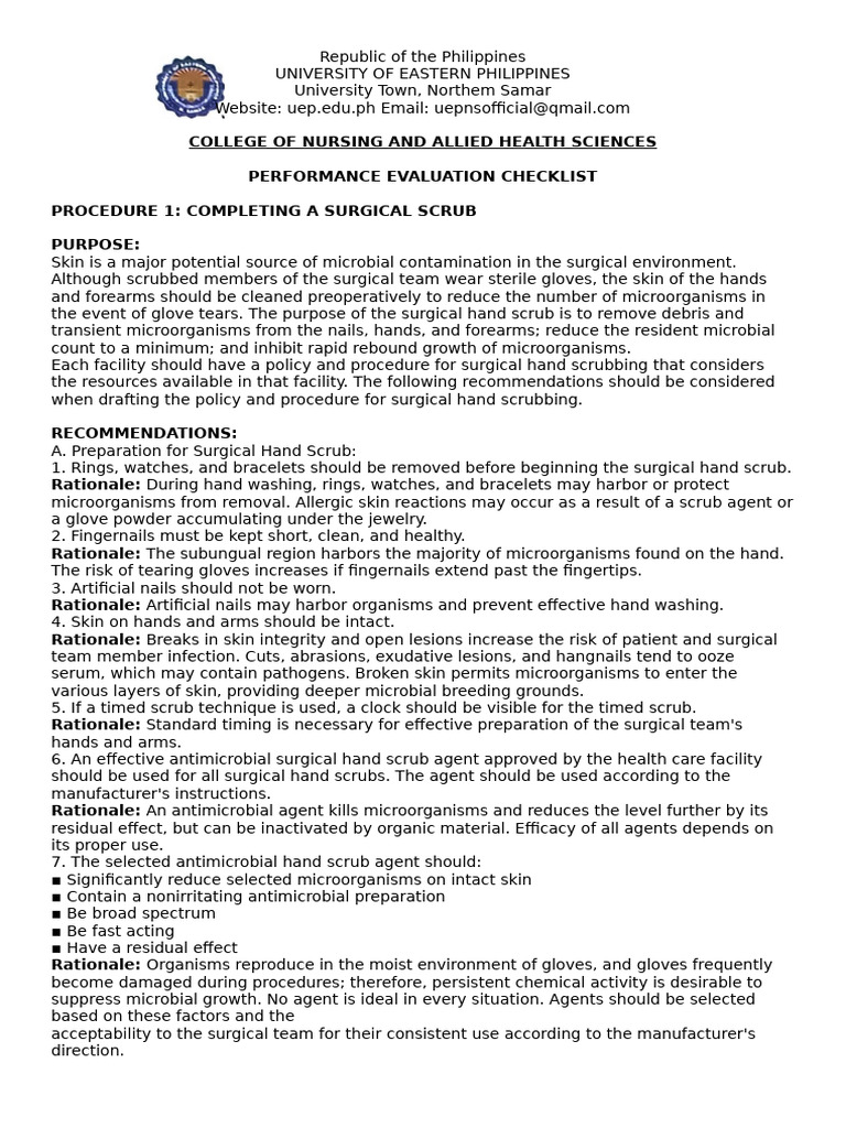 Surgical Scrubbing | PDF