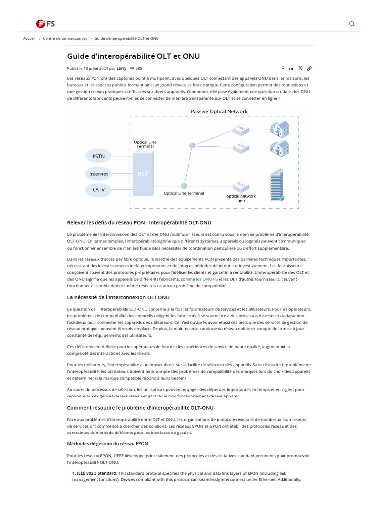Guide To OLT and ONU Interoperability - FS Community | PDF