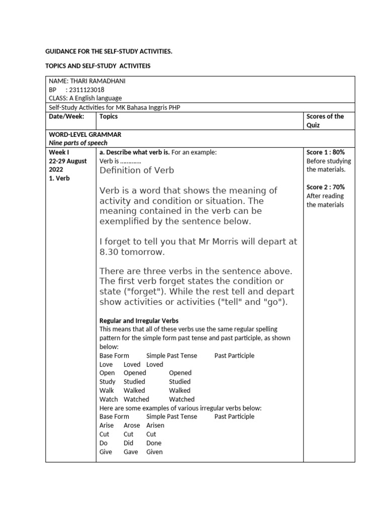 Guidance For Self-Study Activities-2023 | PDF