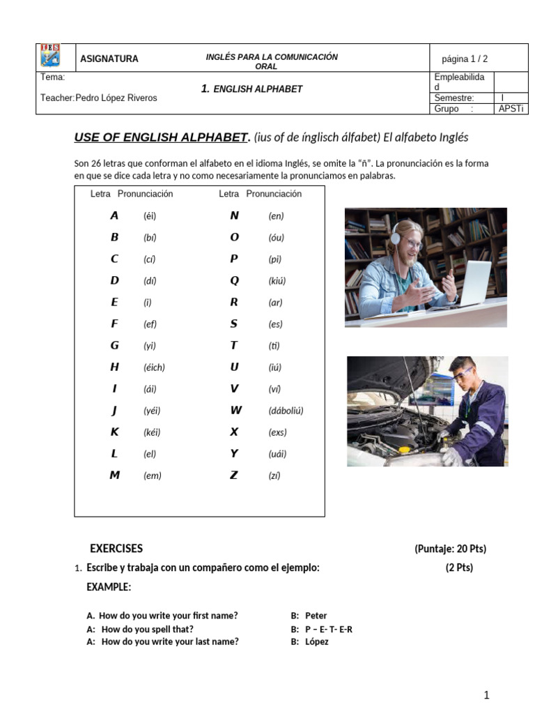 1. English Alphabet | PDF