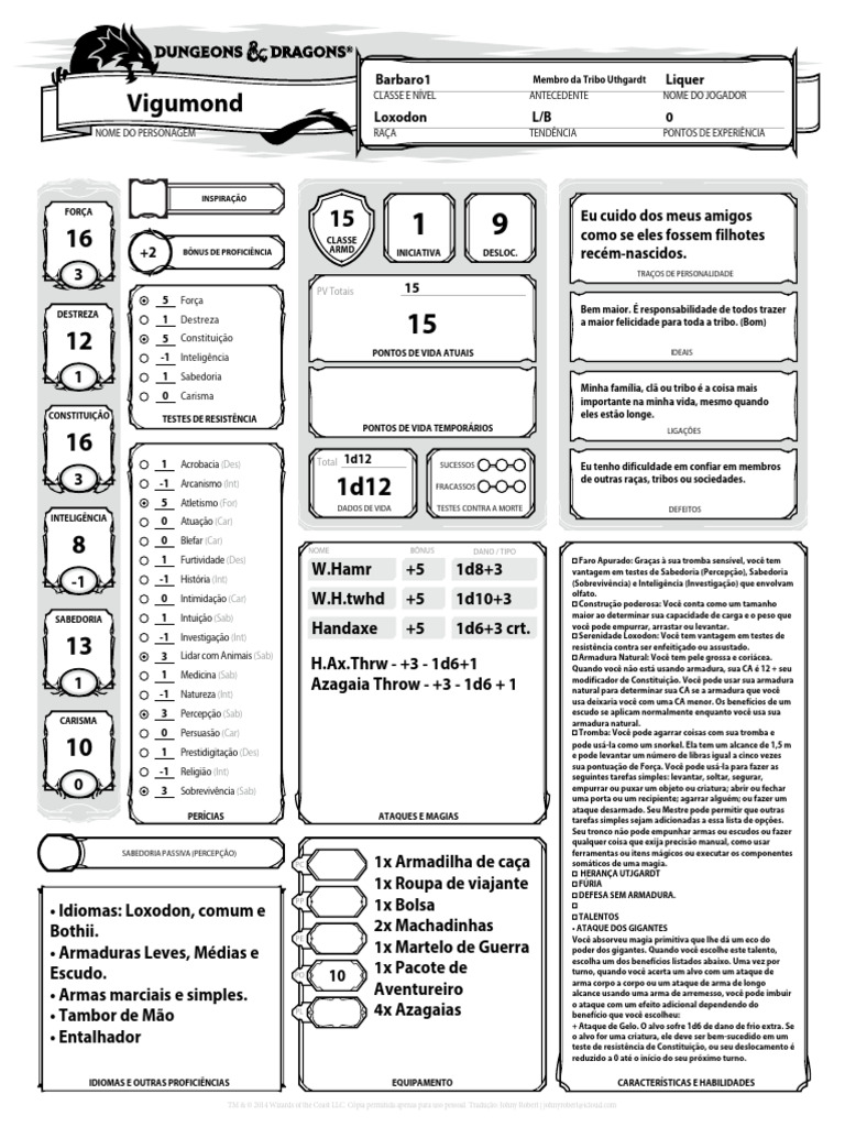 DND 5e - Ficha - Automática | PDF