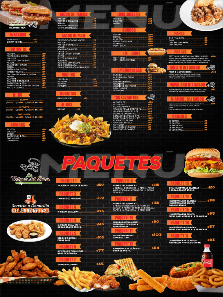 Menu La Entrada Del Sabor | PDF