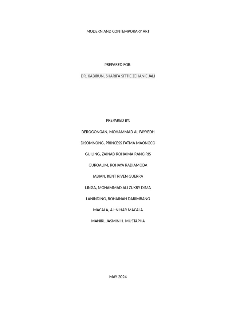 Gec106 Art Written Report | PDF | Minimalism | Art