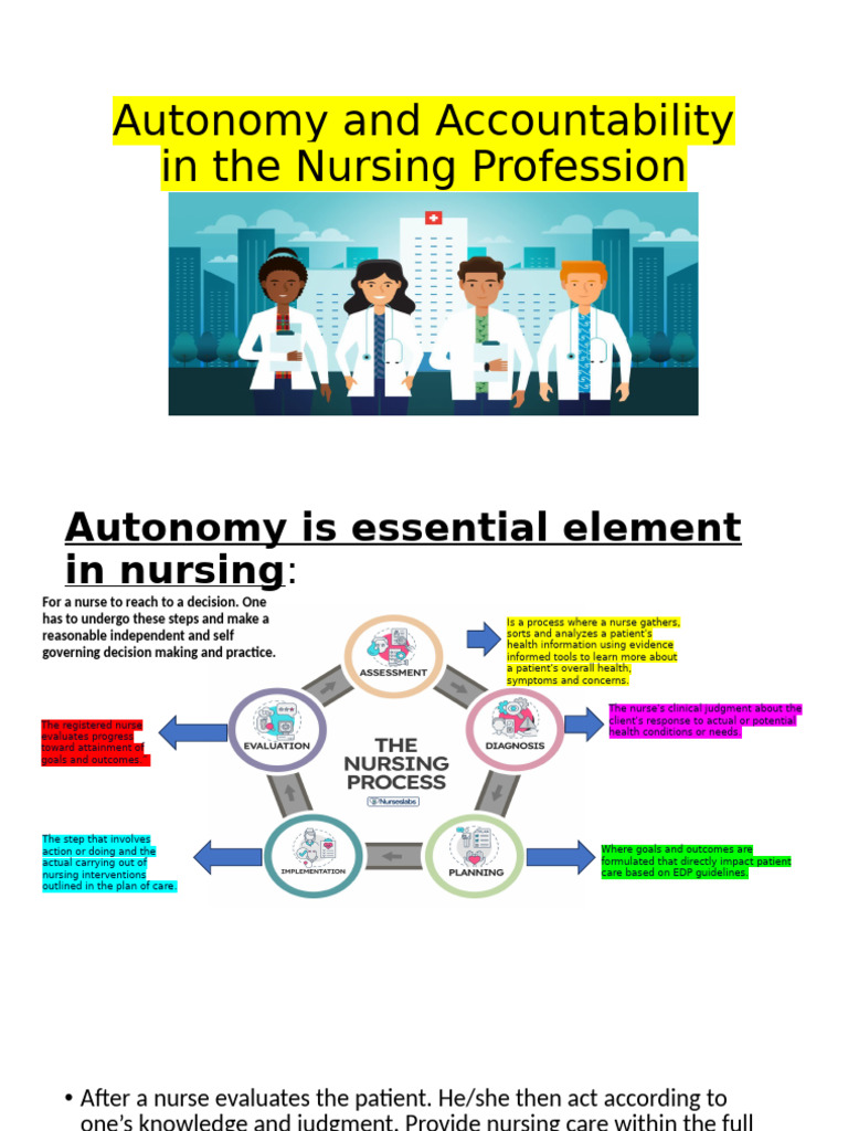 The Principles of Autonomy and Accountability in The Nursing Profession | PDF