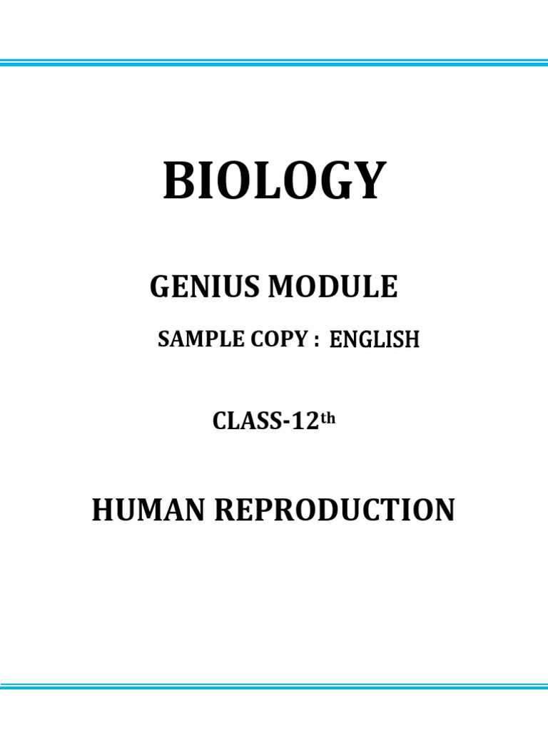 12th Biology Sample English Genius | PDF