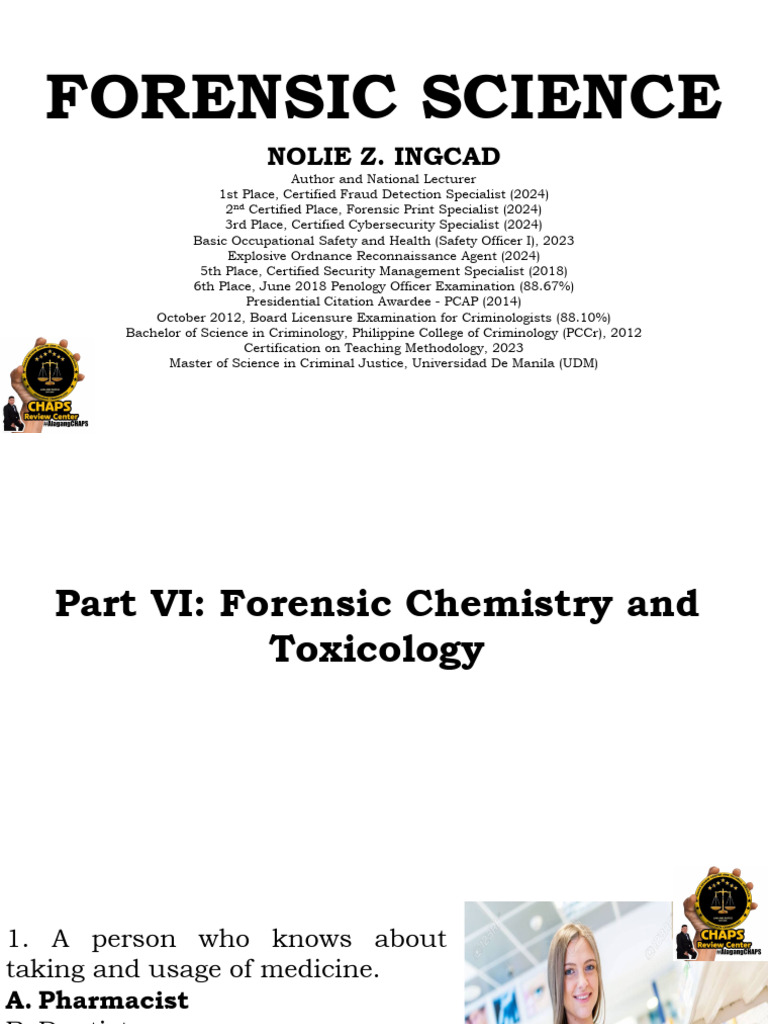Part 6 Forensic Chemistry and Toxicology | PDF