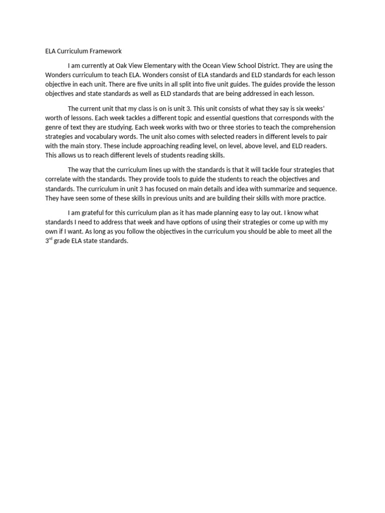 Curriculum Framework | PDF Curriculum Framework | PDF