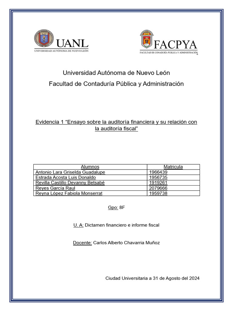 Ev1 Dictamen Eqp | PDF