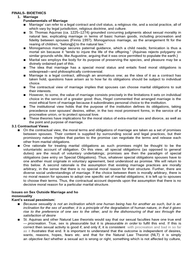 Finals Bioethics 1 | PDF