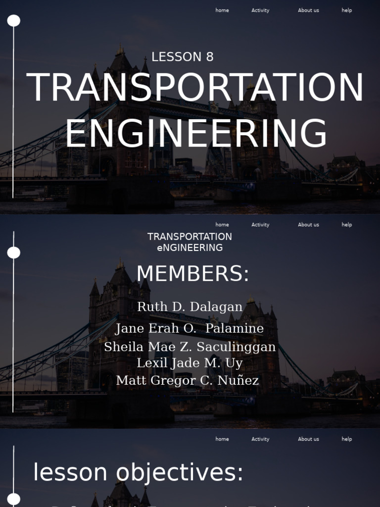 Lesson 8 Transportation Engineering | PDF