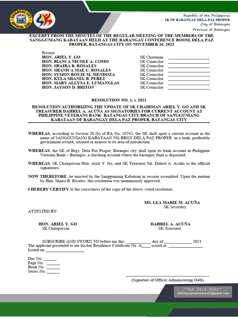 Resolution To Update | PDF