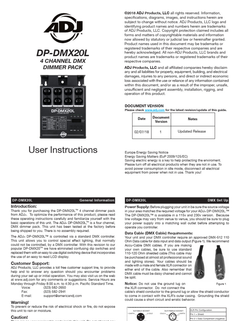 ADJ DP-DMX20L User Manual | PDF