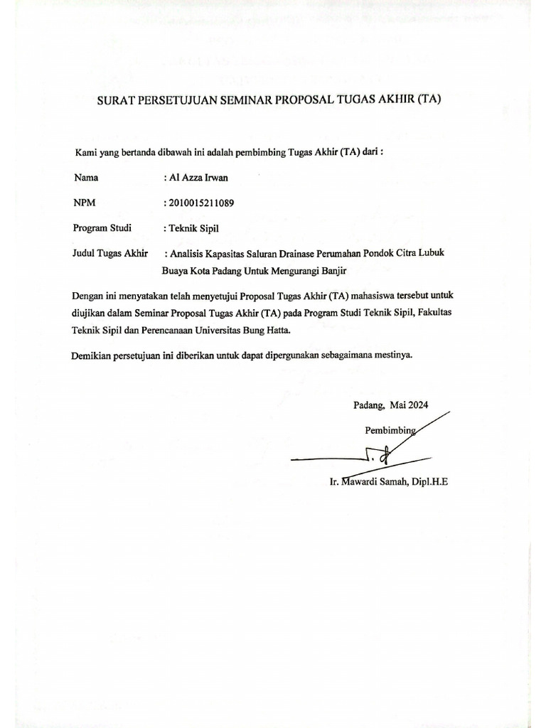 Berkas Kelengkepan Pendaftaran Sempro | PDF