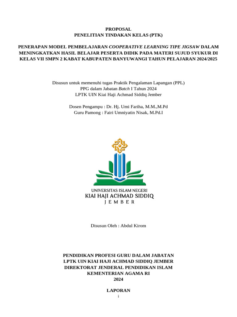 Proposal PTK Abdul Kirom - Kip7a | PDF