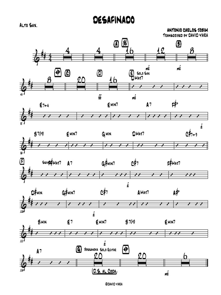 Desafinado String Score - Alto Sax. | PDF
