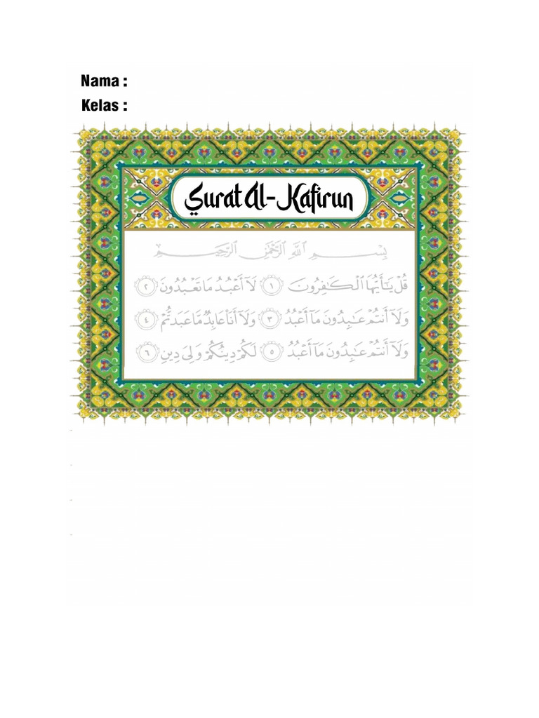 Menebalkan Surat Al-Kafirun | PDF