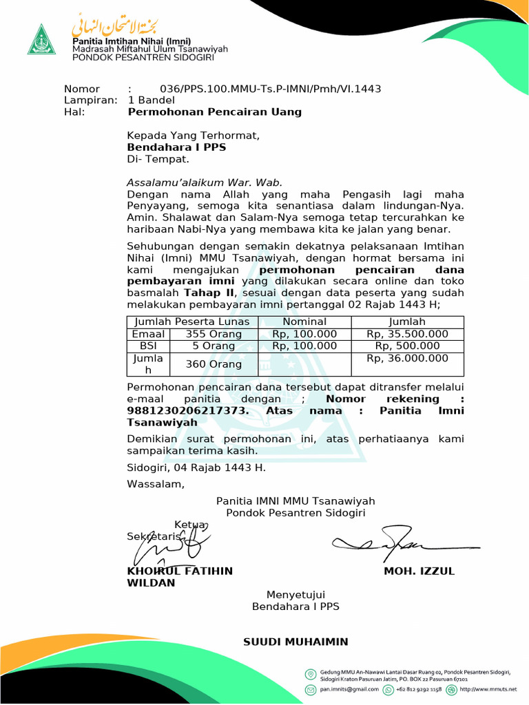 036 Permohonan Pengambilan Uang Tahap Kedua | PDF