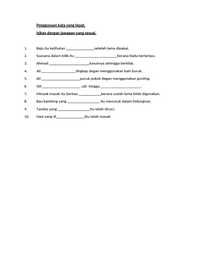 10 Kata Yg Tepat | PDF