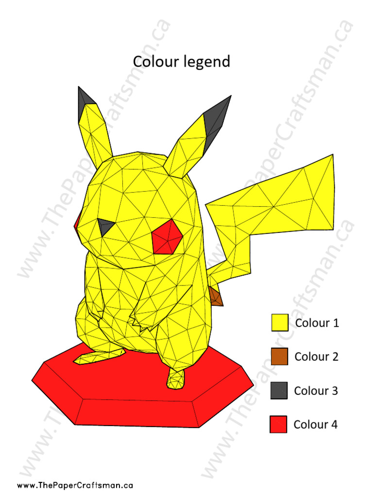 Low-Poly Pikachu - Parts - Big | PDF