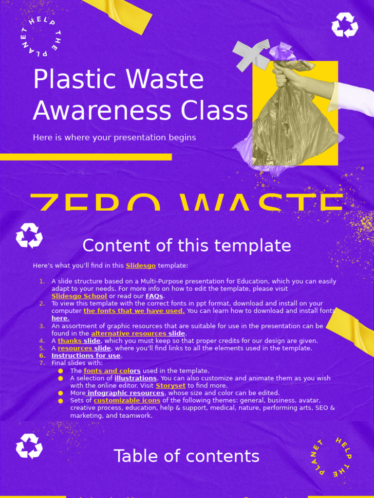 Plastic Waste Awareness Class | PDF
