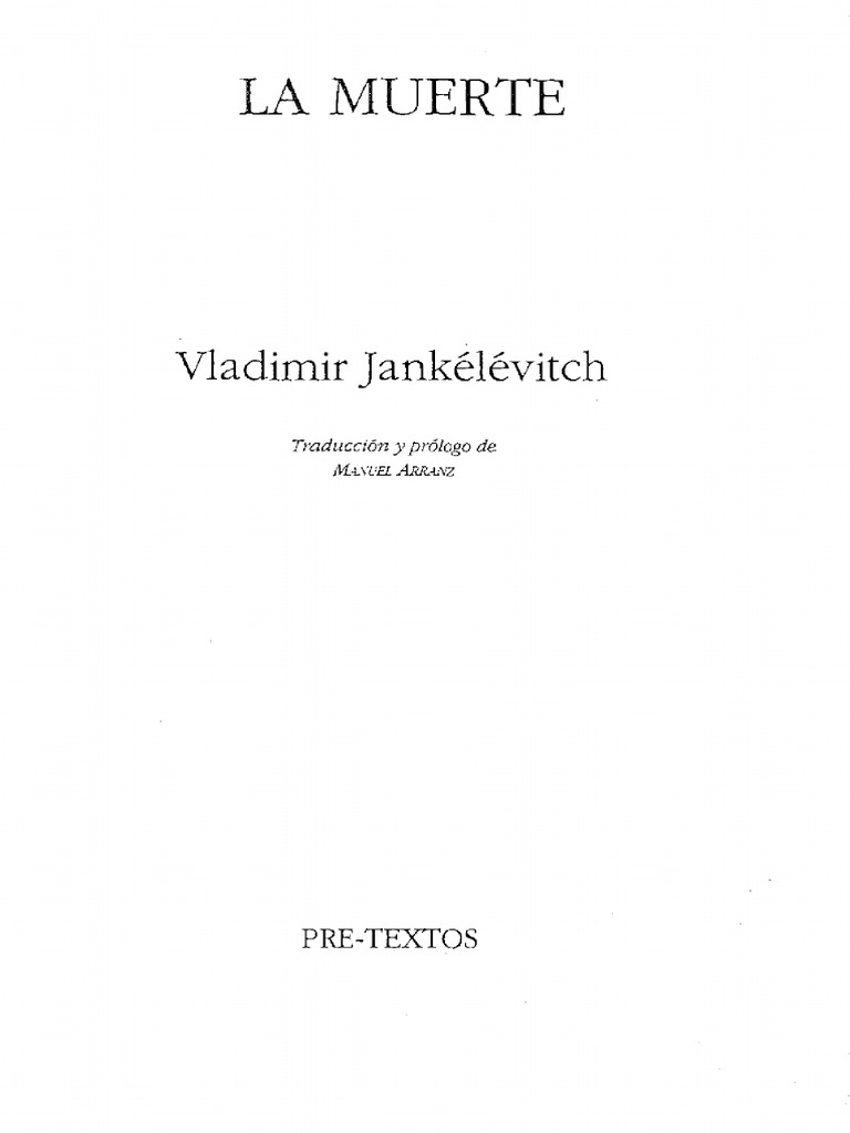 Jankelevitch Vladimir - La Muerte | PDF