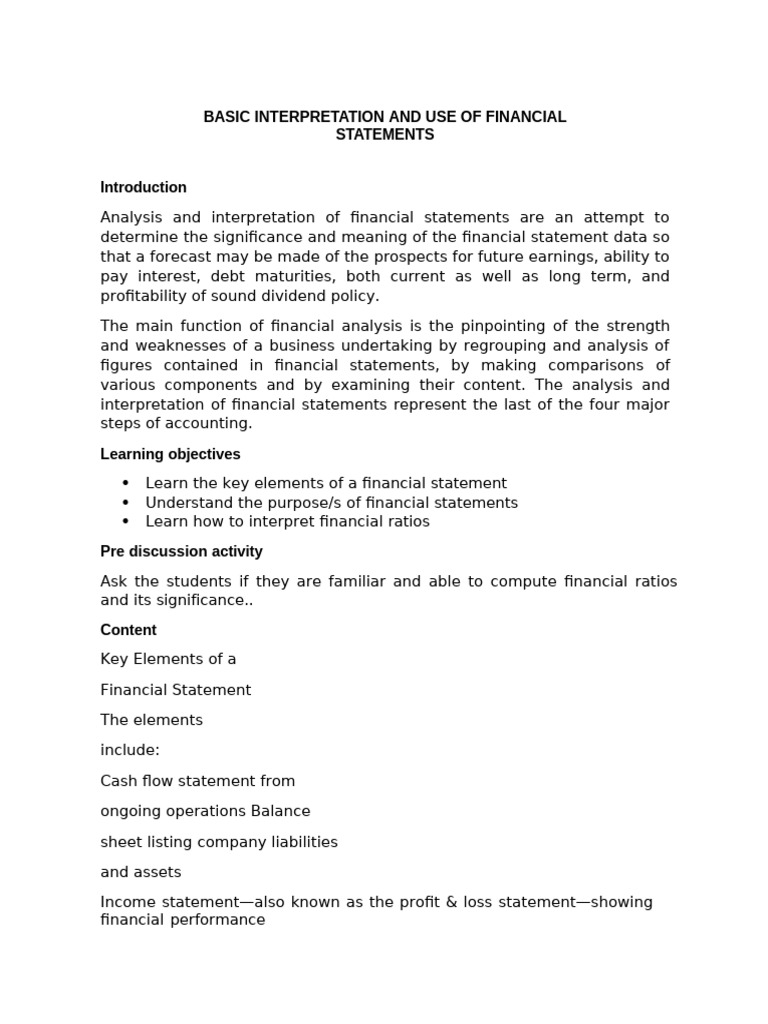 Lecture-3-BASIC-INTERPRETATION-AND-USE-OF-FINANCIAL-STATEMENTS | PDF