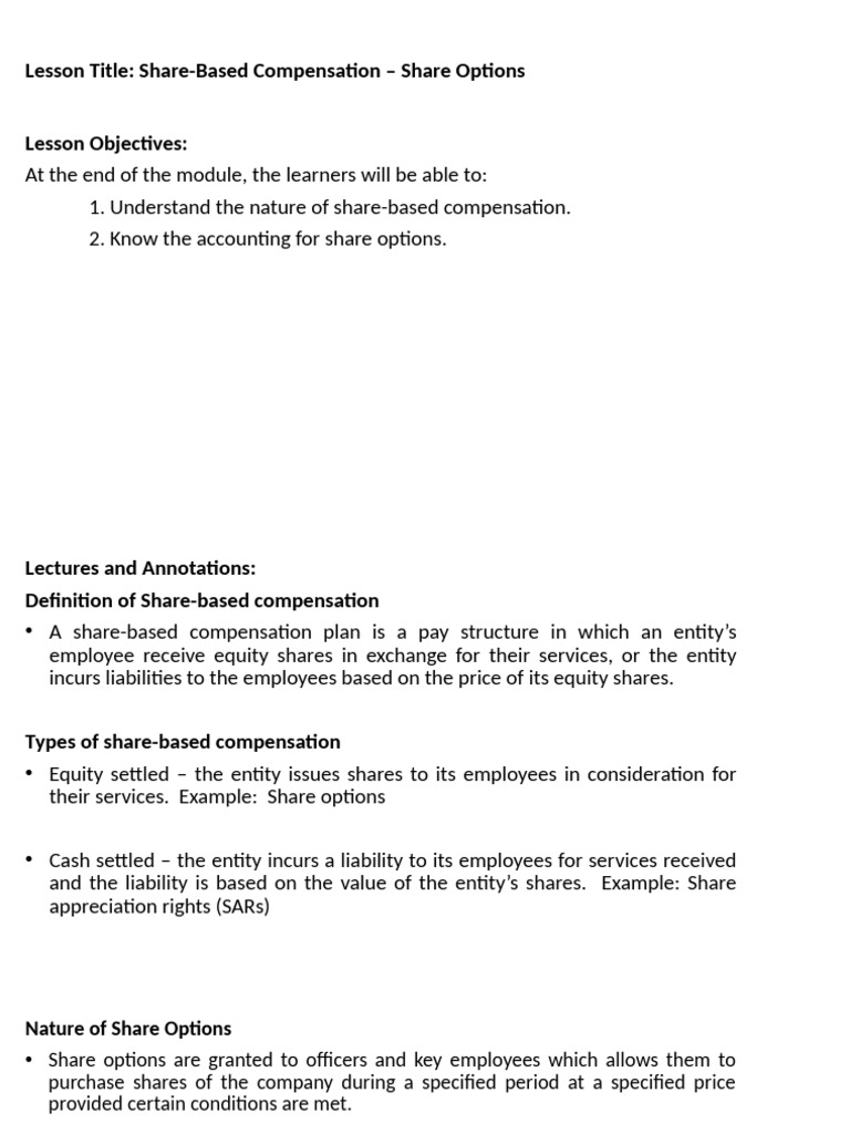 Pfrs 2 Share Based Payment | PDF