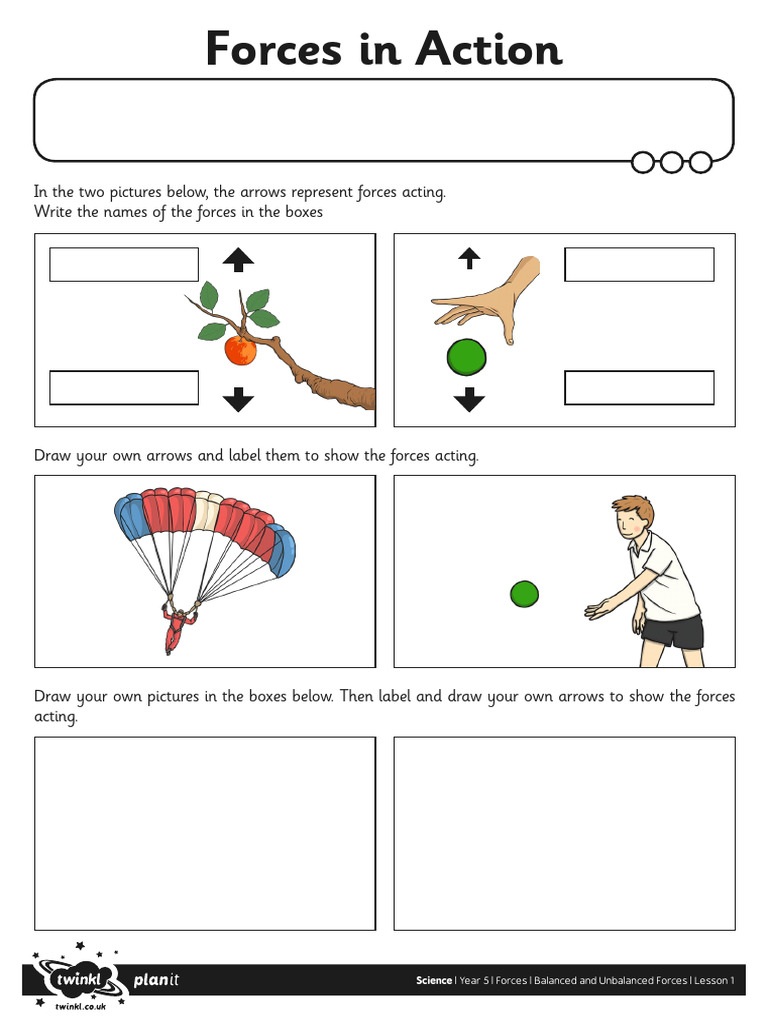 Activity Sheet Forces in Action | PDF