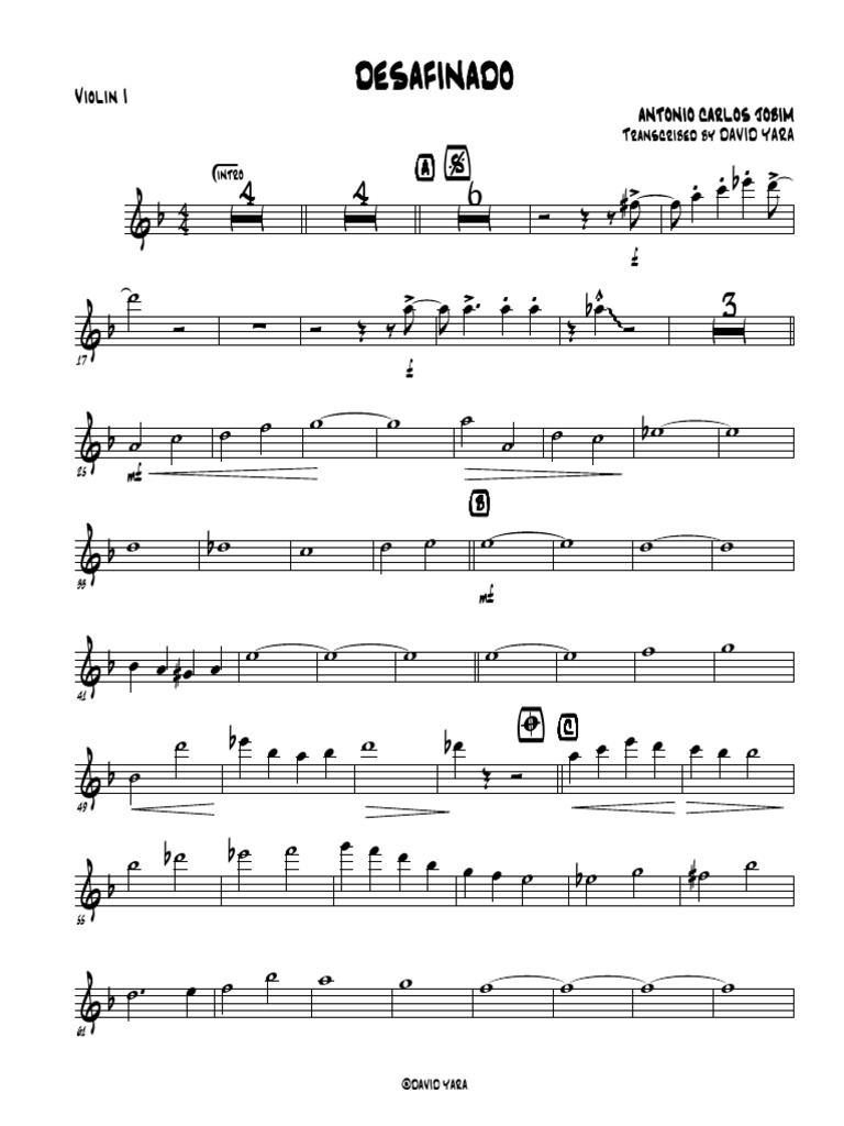 Desafinado String Score - Violin I | PDF
